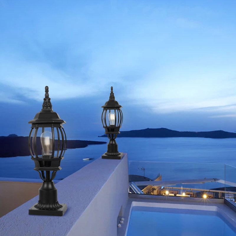 Charlton Home® Benna 1-Light 18.9" H Hardwired Transparent Pier Mount Light | Wayfair